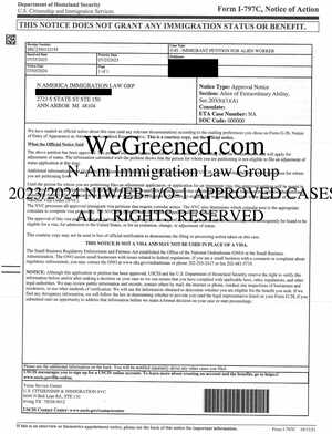 NIW/EB1A/EB1B Approved Cases - North America Immigration Law Group ...